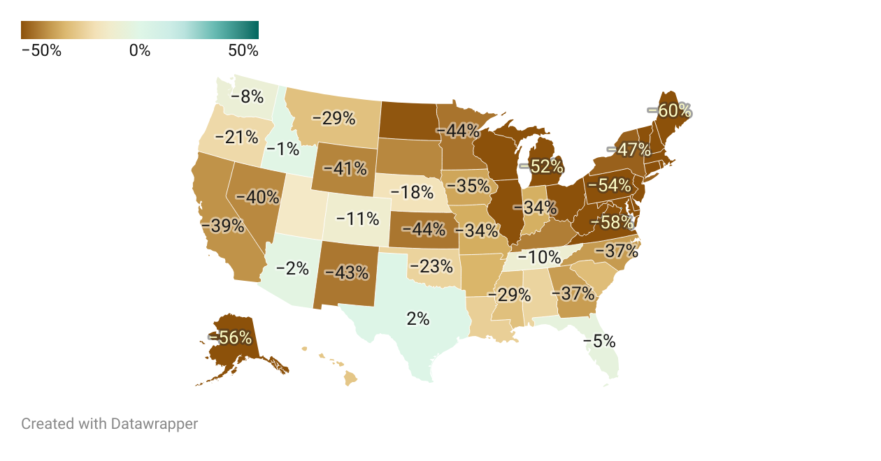 Active Housing inventory listing Map - May 2019 vs May 2024 ...